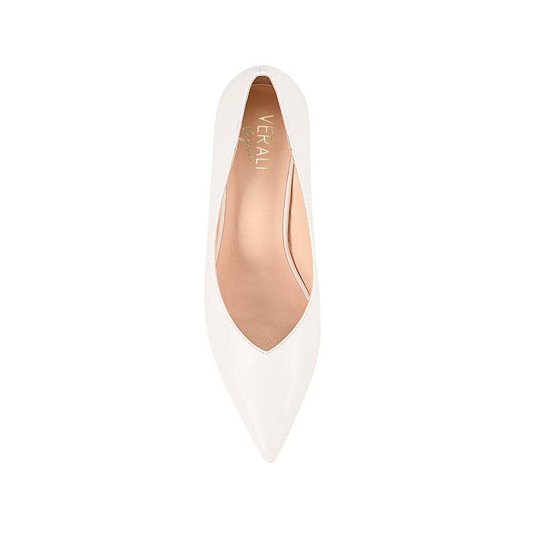 Elliot Block Heel Pumps - Chalk White – Verali Shoes