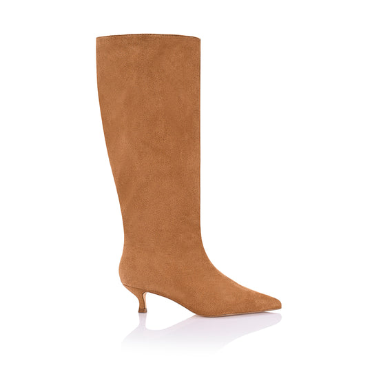 Lucila Knee High Boots - Tan Micro – Verali Shoes